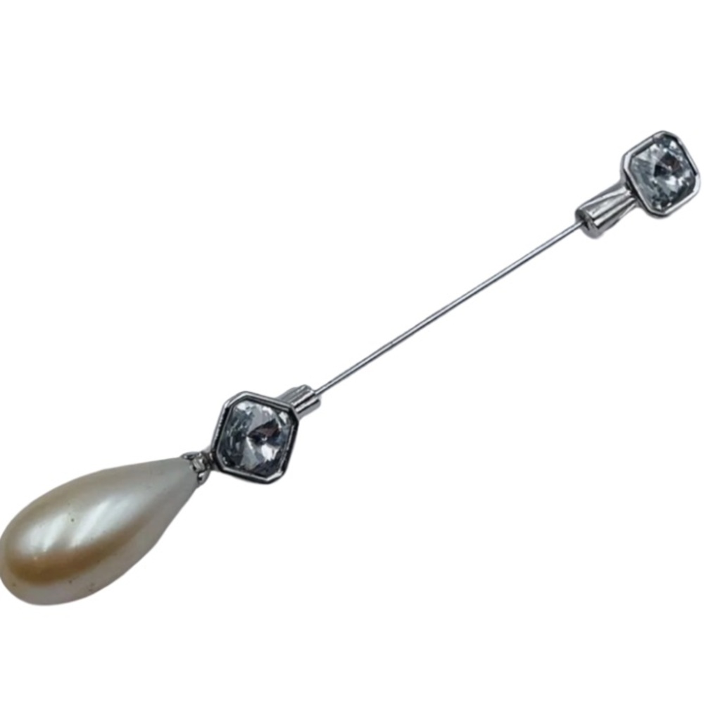 Vtg Ysl Yves Saint Laurent Silver Plated Glass Pearl … - Gem